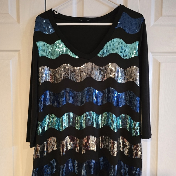 S point | Tops | Vneck Sequined Tunic Top | Poshmark